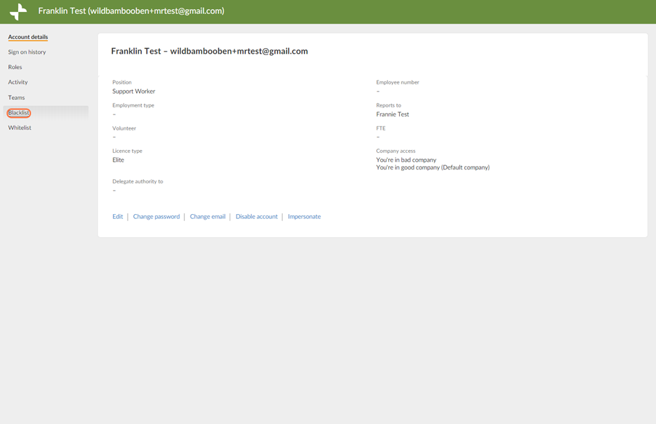 How to add a client to a Blacklist