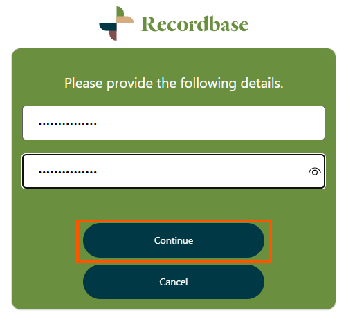 Reset Recordbase password